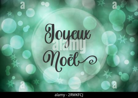 Turquoise Background, French Text Joyeux Noel Means Merry Christmas ...