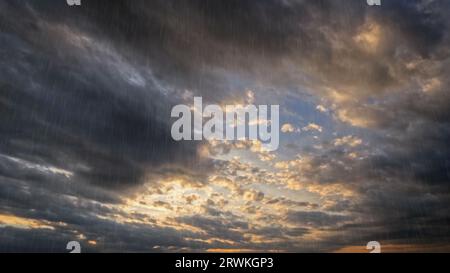 stroung rainfall on sky with clouds - beautiful weather bg - photo of ...