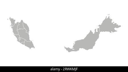 Negeri Sembilan state outline map set Stock Vector Image & Art - Alamy