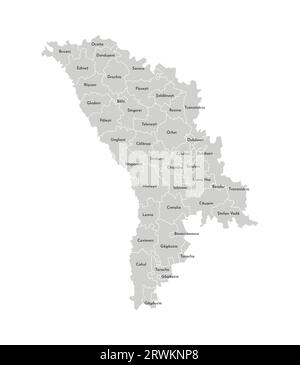 Map of Moldova with regions. Just a simple country border map with ...