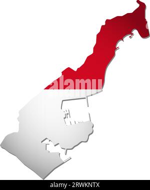 Monaco on world globe with flag and regional map of Monaco. Vector ...