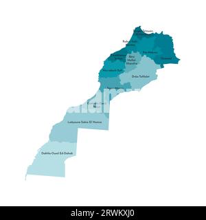 Western Sahara country simplified map. Violet silhouette with thin ...