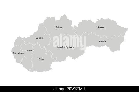 Zilina Region map of Slovakia grey illustration shape Stock Vector ...
