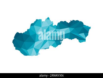 Slovakia country simplified map. Blue silhouette with thick black ...