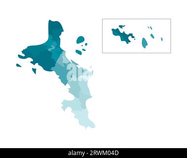 vector administrative map of Seychelles island of Mahe Stock Vector ...