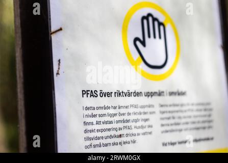 PFAS over guideline values, signs about advice against bath and play in ...