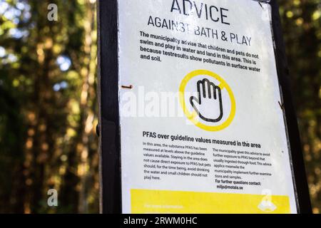 PFAS over guideline values, signs about advice against bath and play in ...