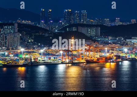 a spectacular illuminated seaport night view Stock Photo - Alamy