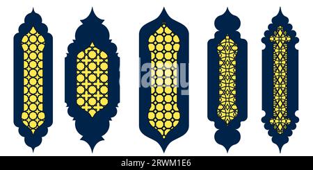 Collection of arabian oriental windows. Laser cut grill. Modern design ...