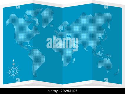 Vector illustration of four-fold world map Stock Vector Image & Art - Alamy
