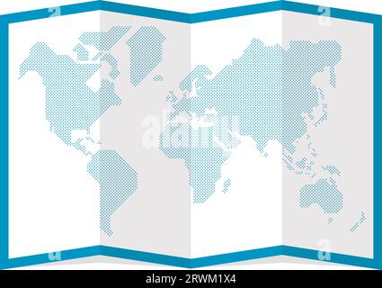 Vector illustration of four-fold world map Stock Vector Image & Art - Alamy