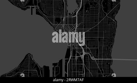 Background Seattle map, United States, white and light grey city poster ...