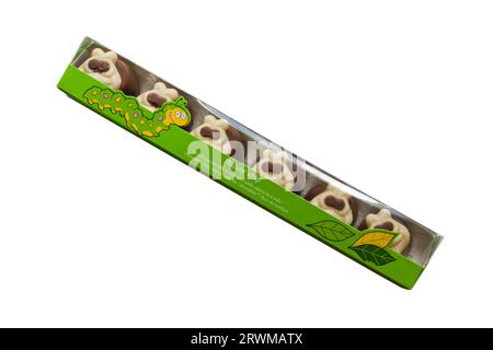 Colin the Caterpillar Mallow Whip from M&S set on white background ...