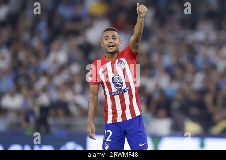 Atletico Madrid's Brazilian forward Samuel Lino controls the ball ...