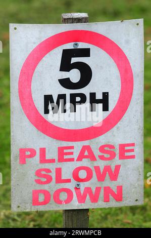 Five Miles Per Hour Sign Stock Photo - Alamy