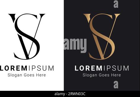 Luxury Initial Letter SV or VS Monogram Text Letter Logo Design Stock Vector Image & Art - Alamy