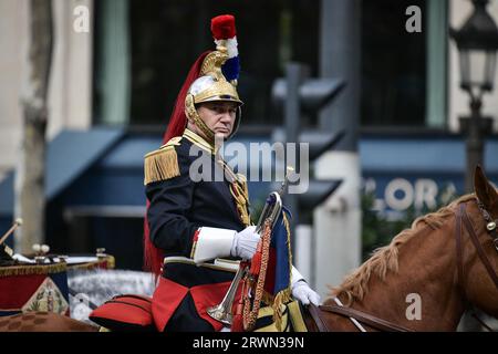 Paris, France, 20th September, 2023. President Macron with King Charles ...