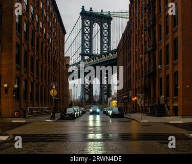 Early Morin DUMBO with the Empire State Building in the background ...