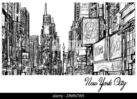 Times square in New York - vector illustration Stock Vector Image & Art ...