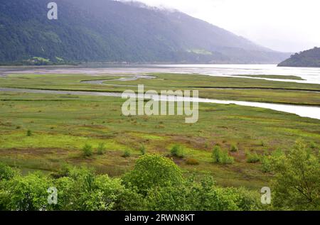 Cochamo River and Valley in a rainy day. Region de Los Lagos, Chile ...