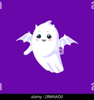 halloween kawaii ghost with horns Stock Vector Image & Art - Alamy