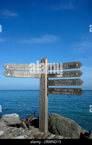 South West coast Path and Tarka Trail between Ilfracombe and Woolacombe ...