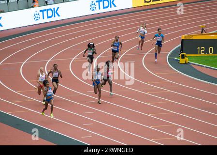 Female track athletes at the London 2017 World Championships Stock ...