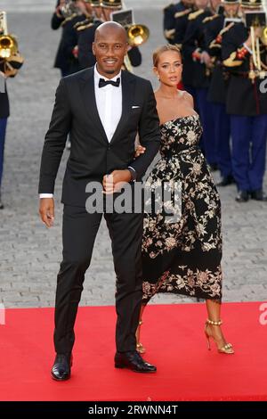Didier Drogba and Gabrielle Lemaire attending the State Banquet at the ...