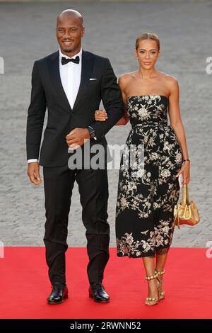 Didier Drogba and Gabrielle Lemaire attending the State Banquet at the ...