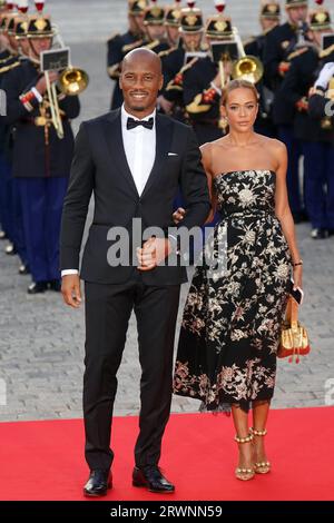 Didier Drogba and Gabrielle Lemaire attending the State Banquet at the ...