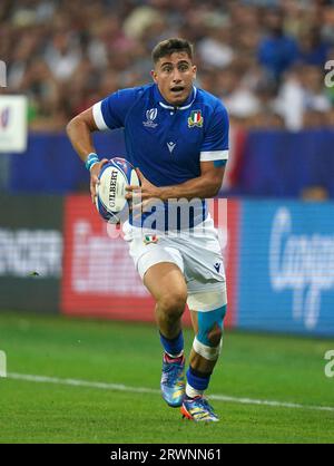 Italy's Federico Ruzza during the Rugby World Cup 2023, Pool A match at ...