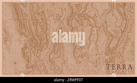 Ancient abstract earth relief old map. Generated conceptual vector ...