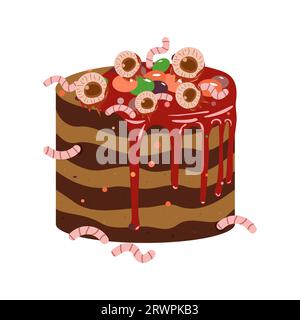 Scary Halloween dish. Zombie menu. Terrible food. Green drink with ...