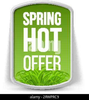 Green Promo Panel, or Button Isolated on a White Background. Template ...