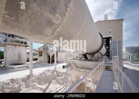 Big tubular rotary furnace and operating equipment at plant Stock Photo ...
