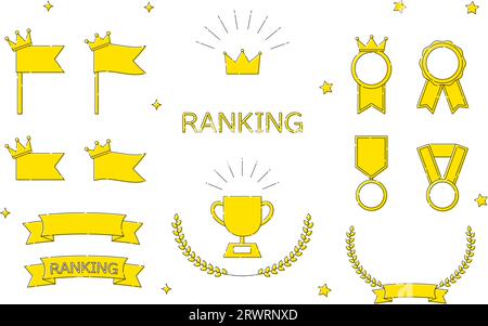 Simple trophy and laurel ranking icon set, 1st-3rd place, Vector ...