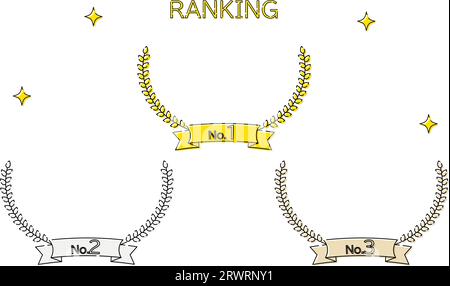 wreath frame ranking illustration . 1st place (gold Stock Vector Image ...