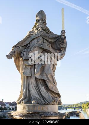Sculpture Saint Burkardus, first bishop of Wuerzburg, Burkard, Burkhard ...