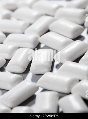 Rectangular white chewing gum on white Stock Photo - Alamy