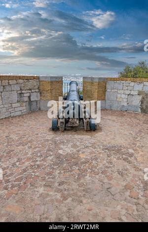 Military Heritage Centre of Gibraltar. Old historical cannon battery at ...