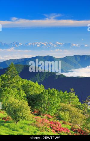 The Japanese Alps and Hakuba Mountain Range in Nagano Prefecture Stock ...