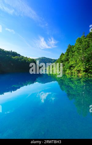 Onuma Pond in a mirror in the morning Stock Photo - Alamy