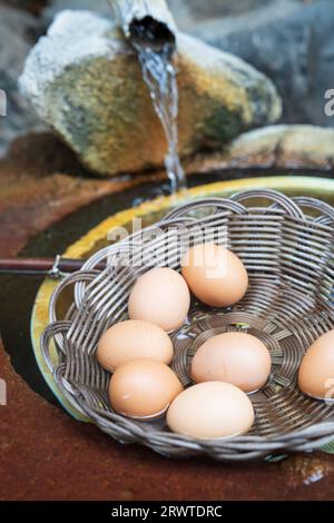 Hot spring eggs in Shibu Onsen Stock Photo - Alamy