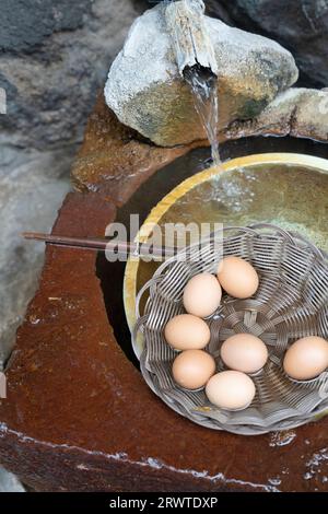 Hot spring eggs in Shibu Onsen Stock Photo - Alamy