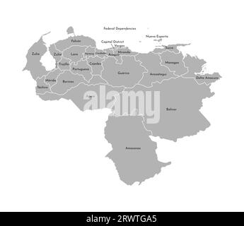 VENEZUELA map design. Country names in different languages and map ...