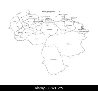 VENEZUELA map design. Country names in different languages and map ...