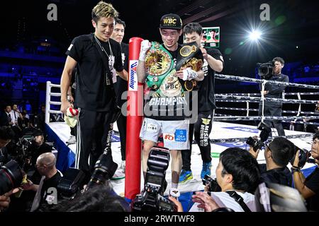 Champion Kenshiro Teraji of Japan won the WBA and WBC light flyweight ...