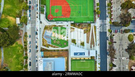 Aerial of section between James P Lang Athletic Fields and Margaret S ...