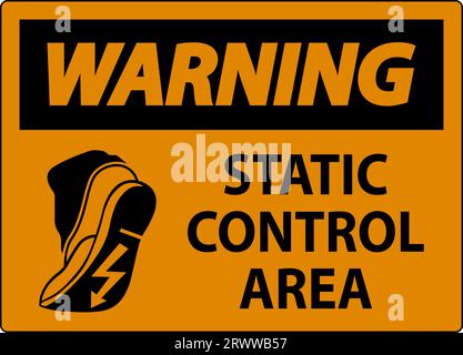 Warning Sign Static Control Area Stock Vector Image & Art - Alamy