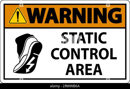 Warning Sign Static Control Area Stock Vector Image & Art - Alamy
